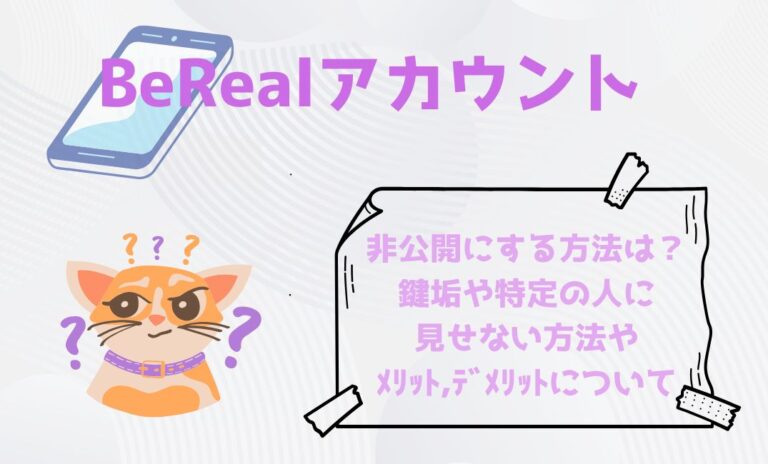 berealｱｶｳﾝﾄを非公開にする方法は？鍵垢や特定の人に見せない方法やﾒﾘｯﾄ,ﾃﾞﾒﾘｯﾄについて | ともねこ情報blog